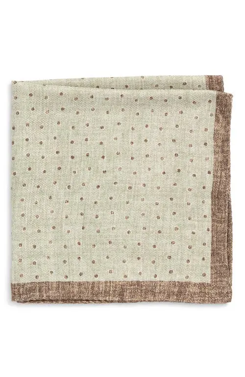 JACK VICTOR Thelon Dotted Silk Pocket Square - Sage