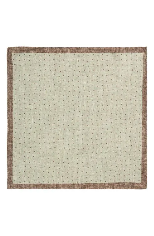 JACK VICTOR Thelon Dotted Silk Pocket Square - Sage
