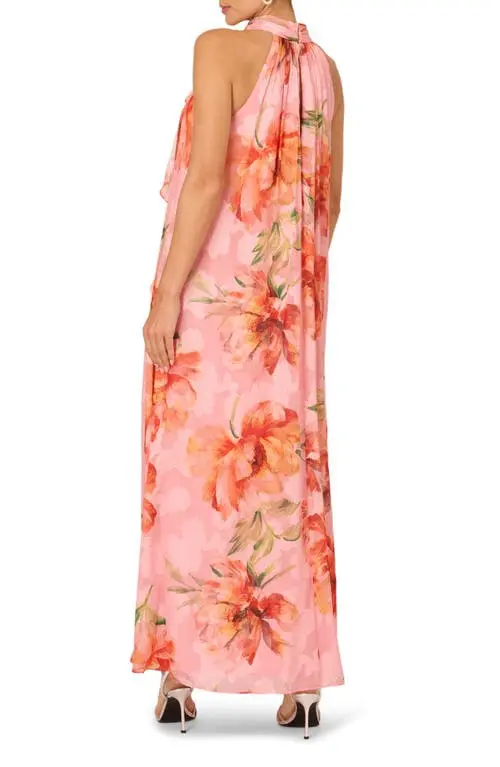 Adrianna Papell Printed Halter Trapeze Gown