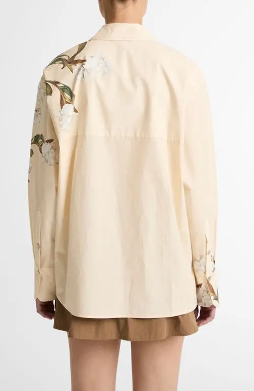 Vince Iris Print Longline Shirt - Ecru