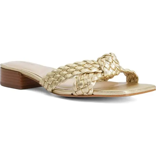 Dune London Lacees Block Heel Sandal - Gold