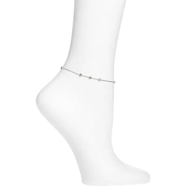 VIDAKUSH Raindrop Cubic Zirconia Anklet - Silver