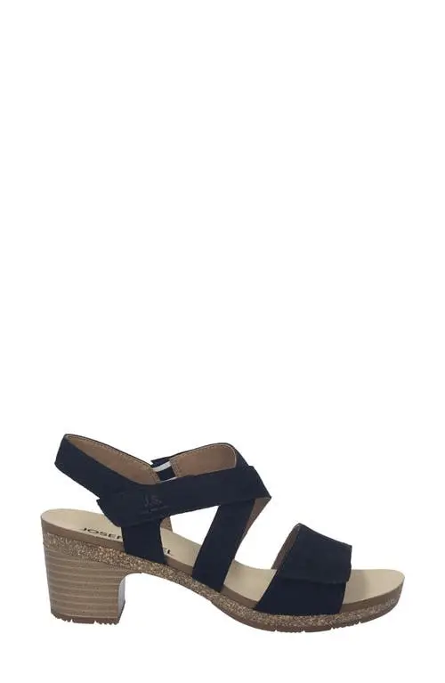 Josef Seibel Grace Ankle Strap Block Heel Sandal - Black