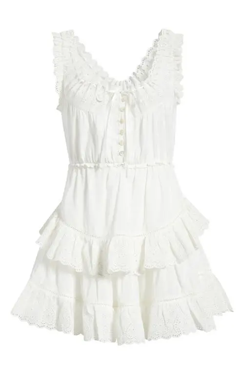 LoveShackFancy Eyelet & Ruffle Mini Dress