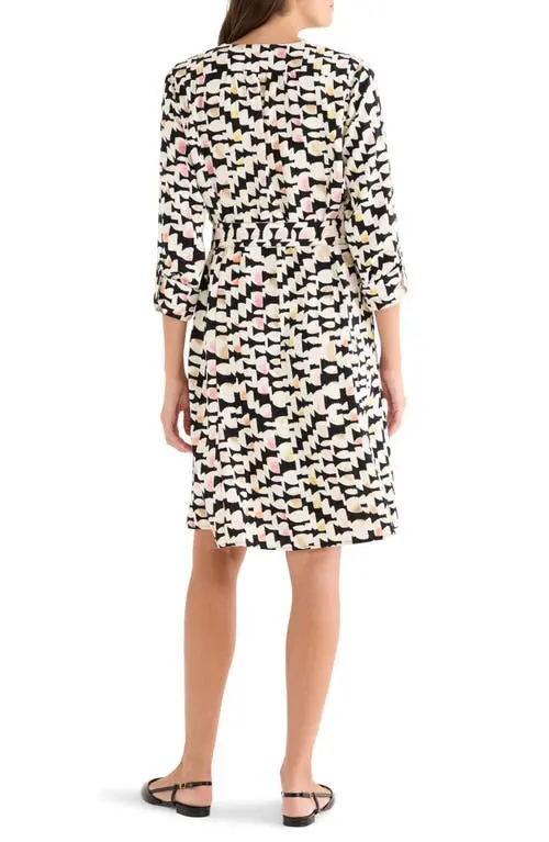 NIC+ZOE Mod Mix Zelda Tie Waist Shirt Dress