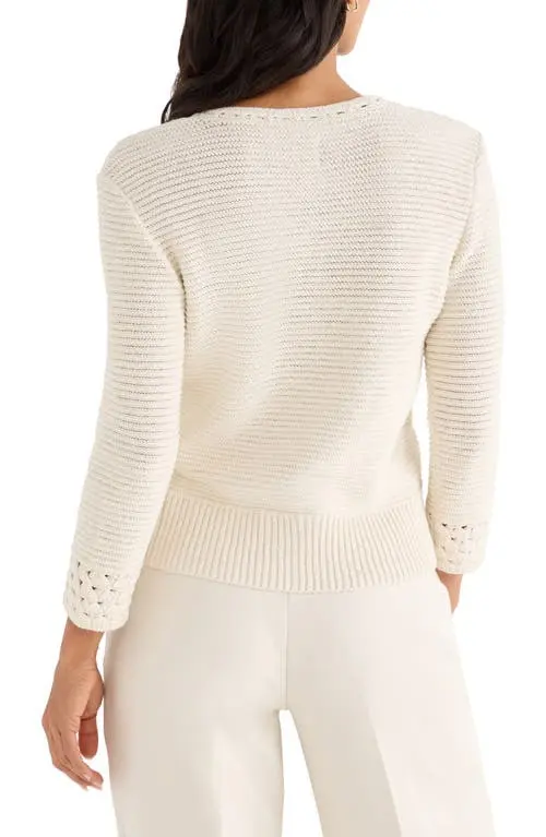 NIC+ZOE Edged Pop Stitch Sweater - Coconut
