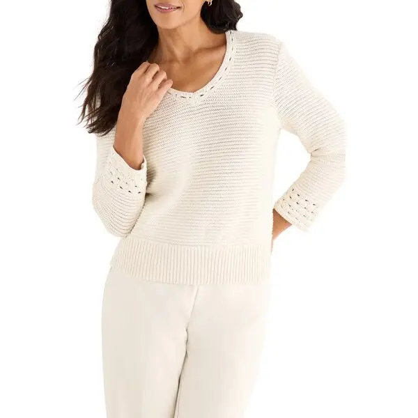 NIC+ZOE Edged Pop Stitch Sweater