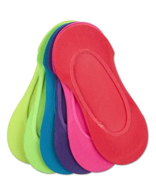 MEMOI Microfiber Liner Socks 6-pack - Neon Brights