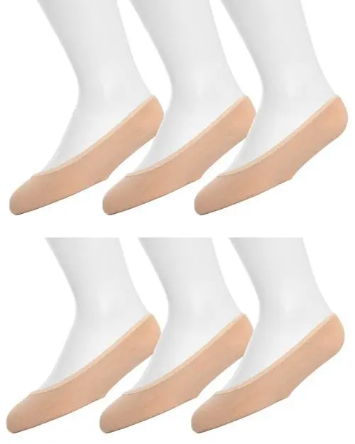 MEMOI Microfiber Liner Socks 6-pack - Nude