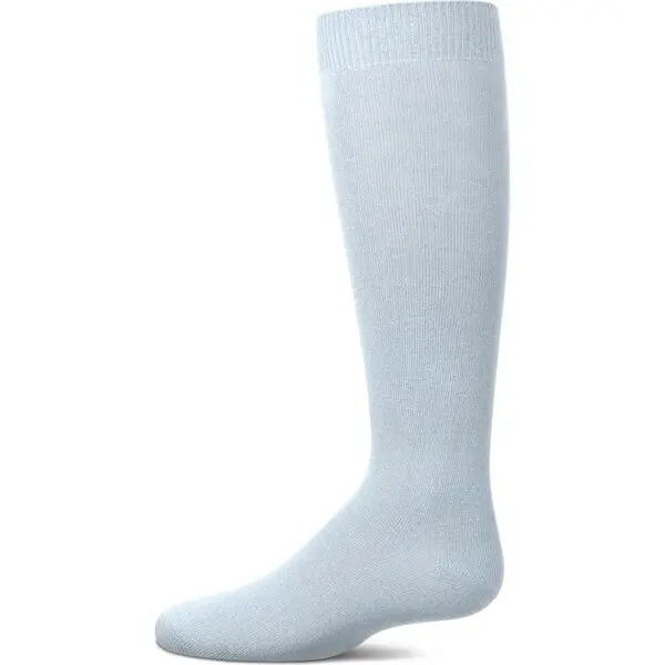MEMOI Ribbed Knee High Socks - Baby Blue