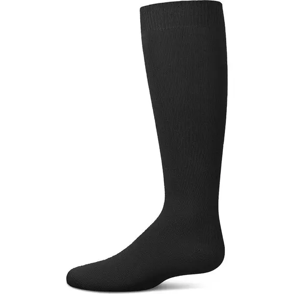 MEMOI Ribbed Knee High Socks - Black