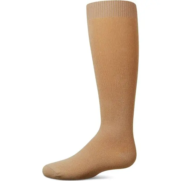 MEMOI Ribbed Knee High Socks - Camel