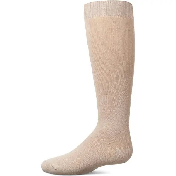 MEMOI Ribbed Knee High Socks - Oatmeal