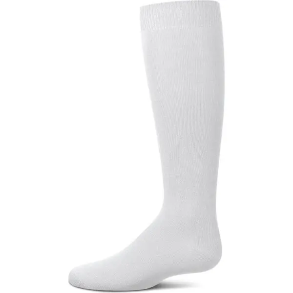 MEMOI Ribbed Knee High Socks - Pale Gray