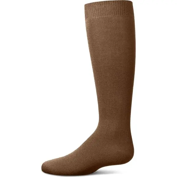 MEMOI Ribbed Knee High Socks - Toffee