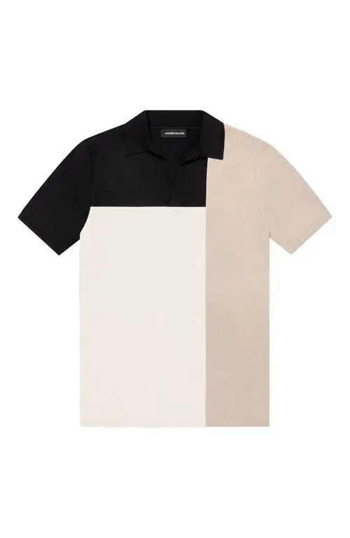 Manière De Voir Colour Block Knit Revere Polo Top