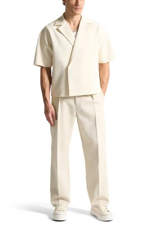 Manière De Voir Abel Boxy Twill Double Breasted Shirt - Cream