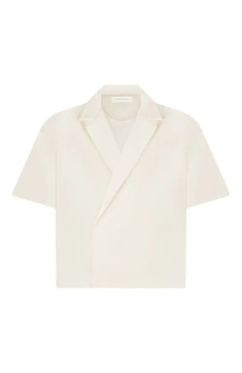 Manière De Voir Abel Boxy Twill Double Breasted Shirt - Cream