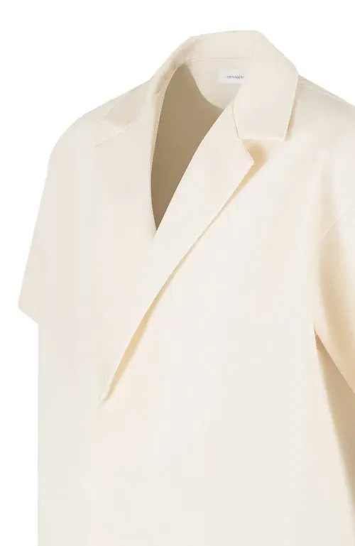 Manière De Voir Abel Boxy Twill Double Breasted Shirt - Cream