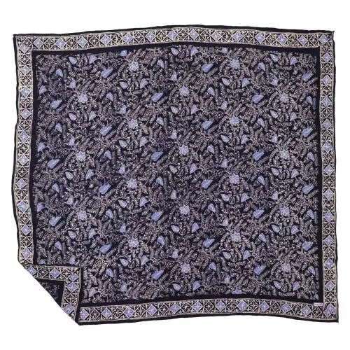 KASIH CO-OP Wild Rag Batik Bandana Foliage - Blue Navy