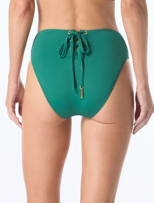 Vince Camuto High Waist Bikini Bottom With Lace-up Back