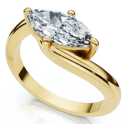 BLISS DIAMOND 1ct Marquise Lab Grown Diamond Ring - 14k Yellow Gold