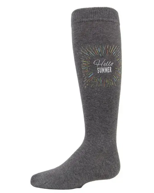 MEMOI Hello Summer Knee-high Socks - Gray