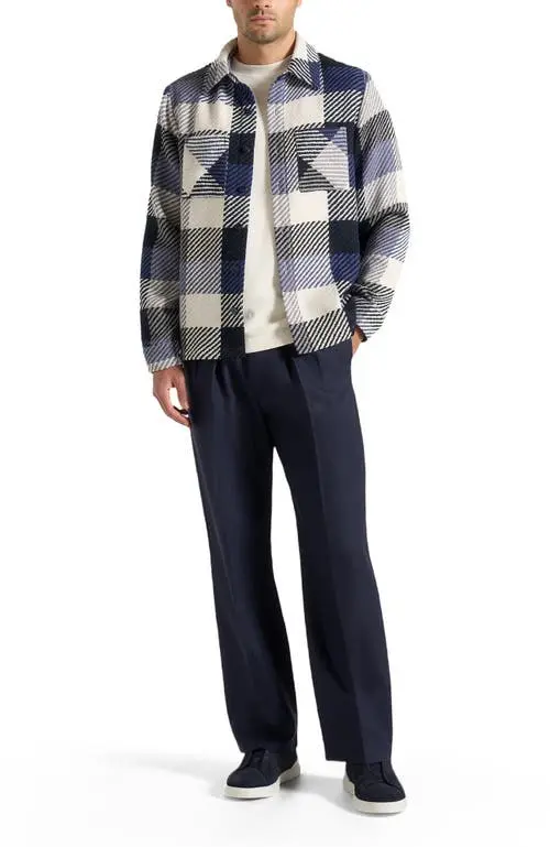 Manière De Voir Rune Check Overshirt - Navy