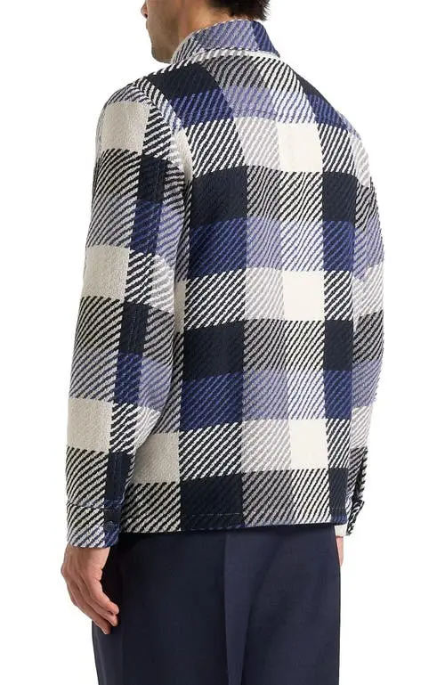 Manière De Voir Rune Check Overshirt - Navy