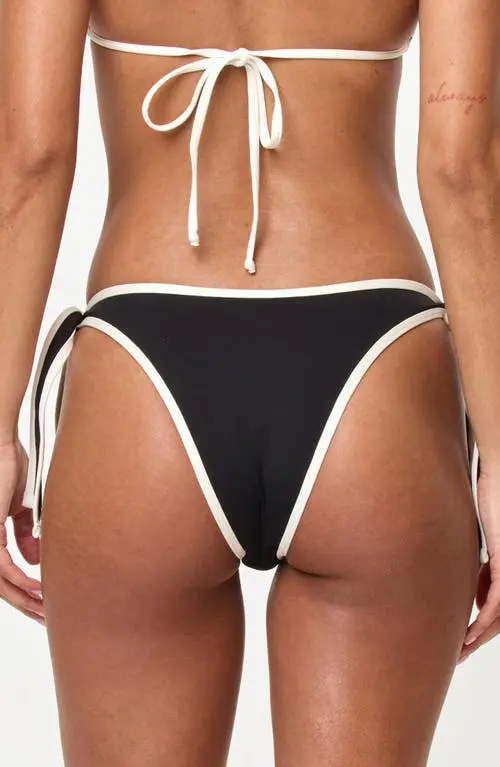 L*Space Shane Bitsy Side Tie Bikini Bottoms - Black/cream