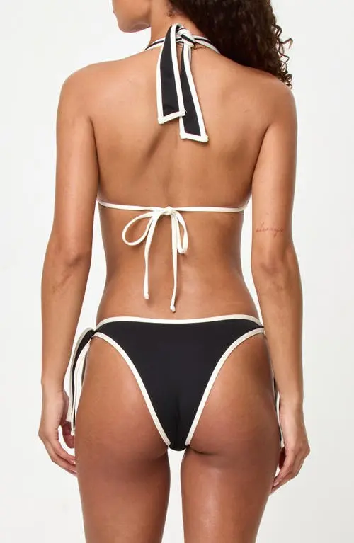 L*Space Shane Bitsy Side Tie Bikini Bottoms - Black/cream