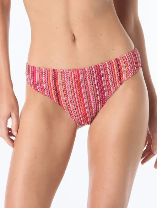 Vince Camuto Crochet High Cut Bikini Bottom - Pink Multi