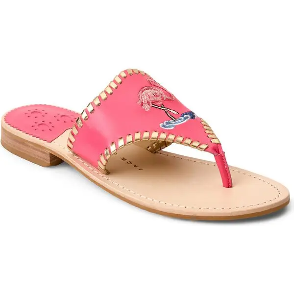 Jack Rogers Embroidered Flamingo Sandal