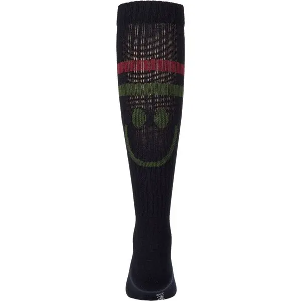 MEMOI Smile Stripe Knee High Socks - Navy