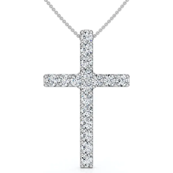 BLISS DIAMOND Diamond Cross Pendant Necklace - 14k White Gold