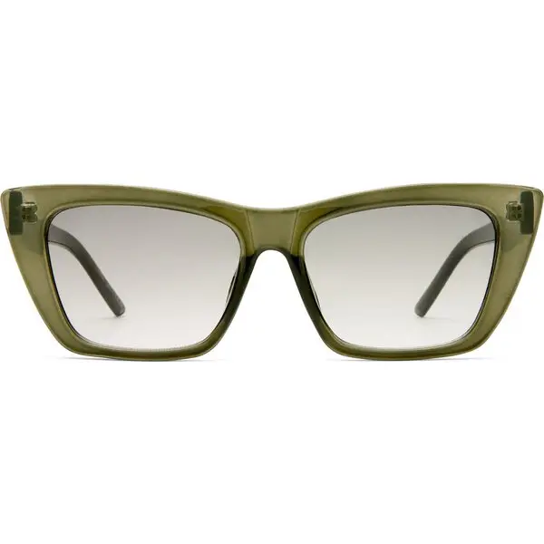 AIRE Solstice 53mm Cat Eye Sunglasses - Steel/khaki Grad