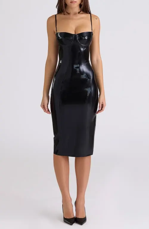 House Of Cb Latex Midi Dress