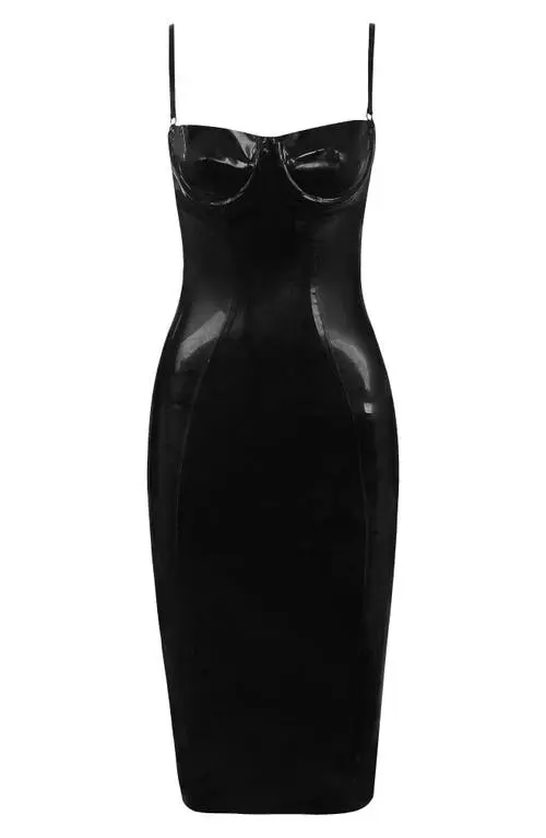 House Of Cb Latex Midi Dress