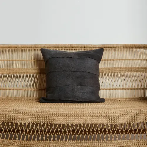 KANJU INTERIORS Layered Hand-felted Merino Wool Throw Pillowsquarecover Only - Dusty Charcoal
