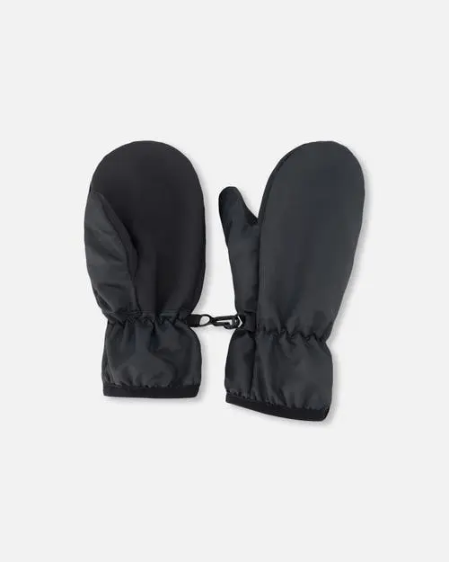 DEUX PAR DEUX Mid-season Mittens In Recycled Polyester - Black