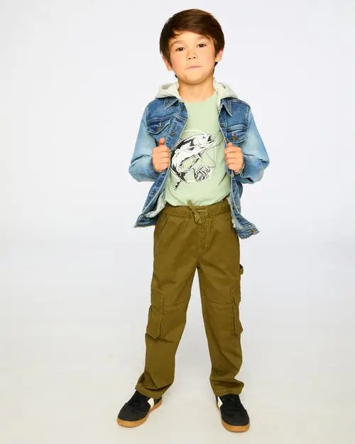 DEUX PAR DEUX Stretch Twill Carpenter Pants - Dark Khaki Green