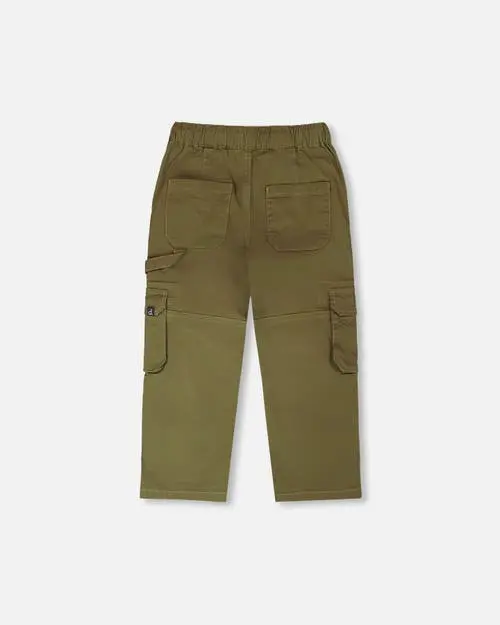 DEUX PAR DEUX Stretch Twill Carpenter Pants - Dark Khaki Green