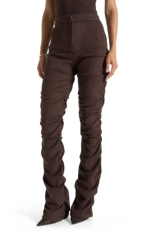 Manière De Voir Tacked Suede Flared Trousers