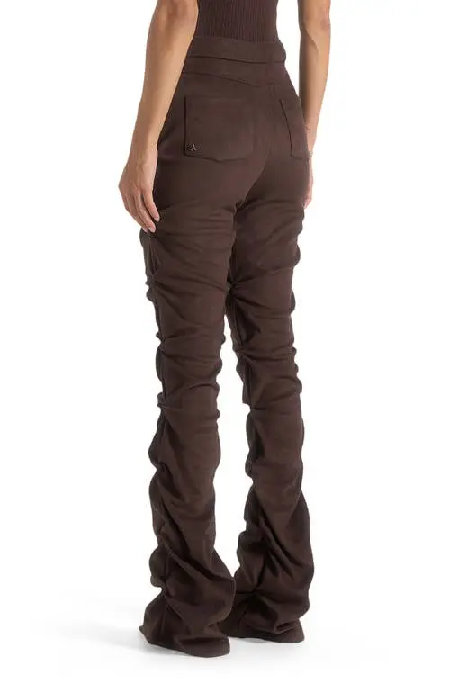 Manière De Voir Tacked Suede Flared Trousers