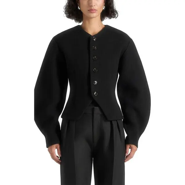 Manière De Voir Wool Hourglass Jacket - Black