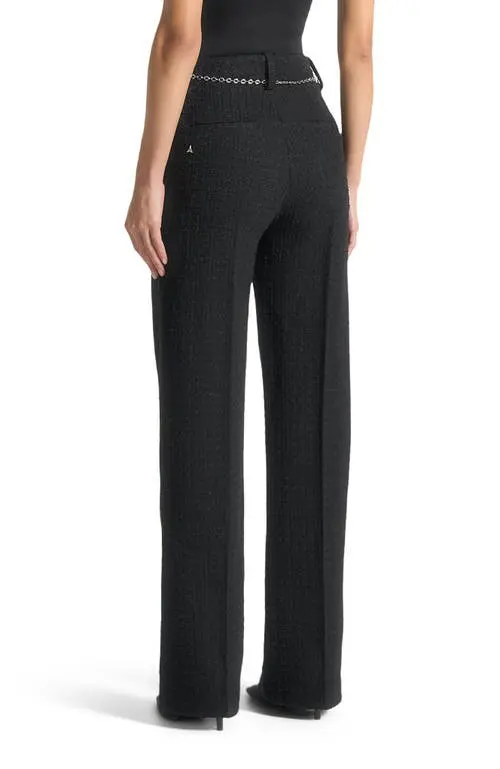 Manière De Voir Nathalie Tweed Trousers With Belt - Black