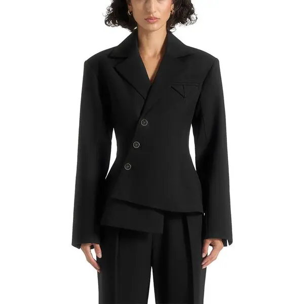 Manière De Voir Thalia Asymmetric Double Breasted Blazer - Black