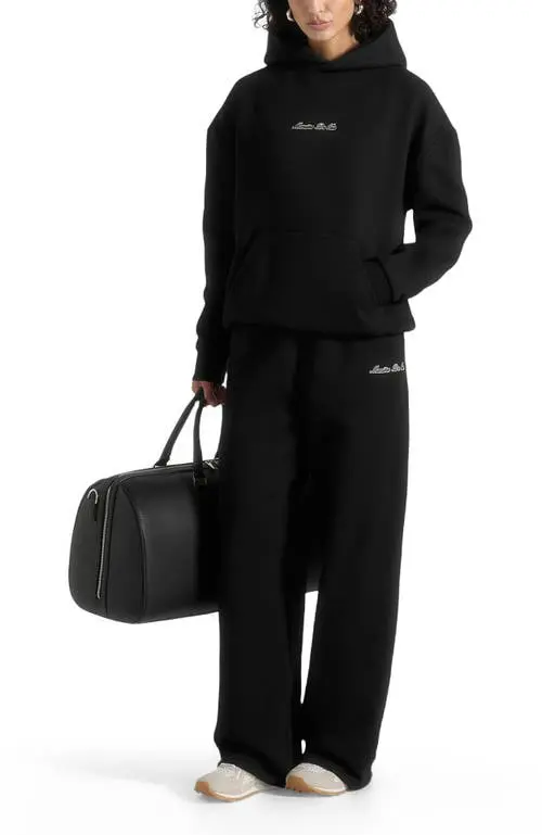 Manière De Voir Signature Wide-leg Sweatpants - Black