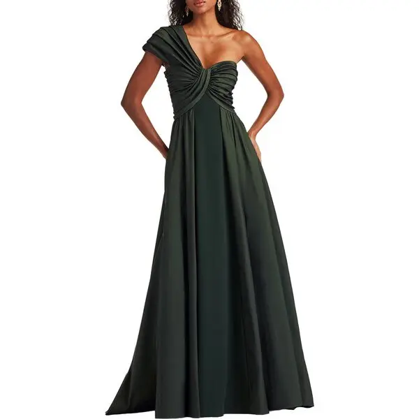 Tadashi Shoji One-shoulder Taffeta Gown