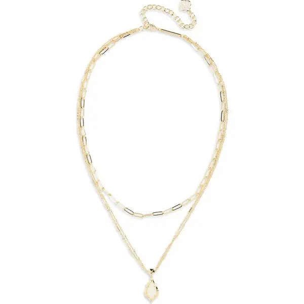 Kendra Scott Adriana Scallop Multistrand Necklace - Gold Natural Mother Of Pearl